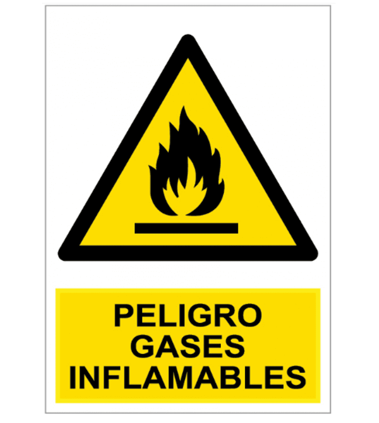 Señal / Cartel de Peligro. Gases inflamables - SERIOR