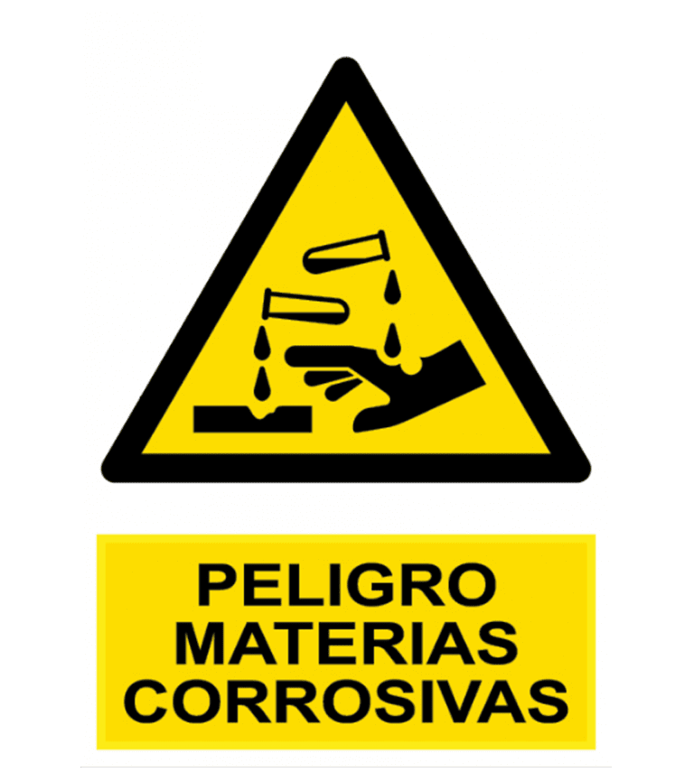 Señal / Cartel de Peligro. Materias corrosivas - SERIOR Señal / Cartel de Peligro. Materias corrosivas - SERIOR
