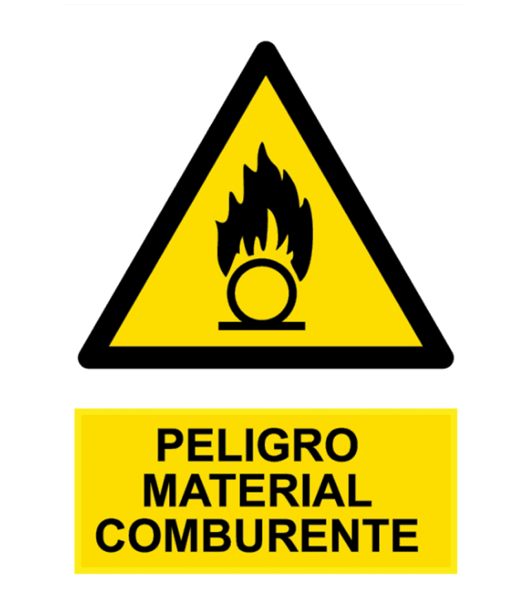 Señal / Cartel de Peligro. Material comburente - SERIOR